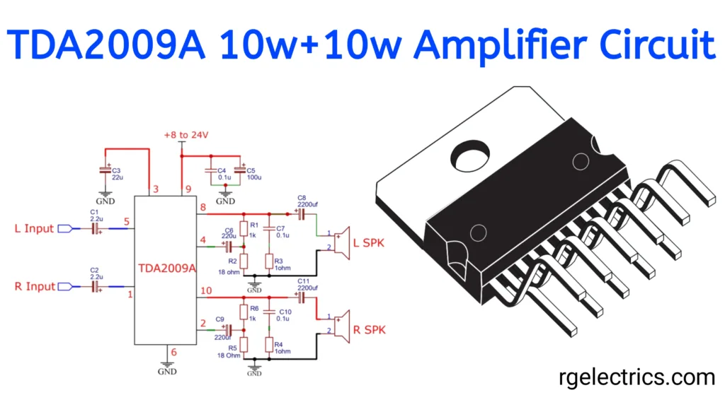 TDA2009 Stereo Audio Amplifier Circuit — RG Electrics