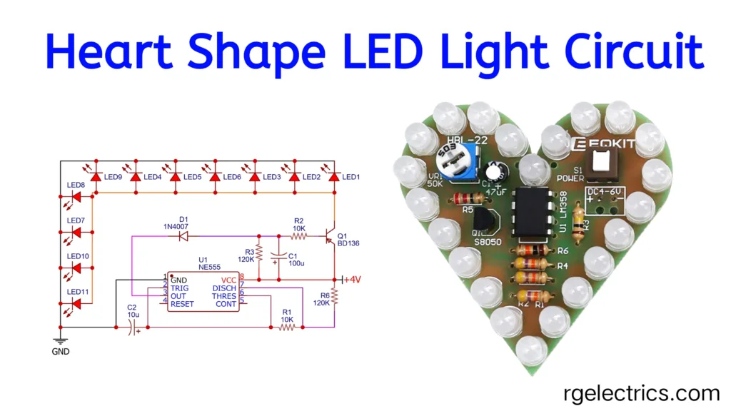 Heart Beating Effect LED Light Circuit NE555 — RG Electrics