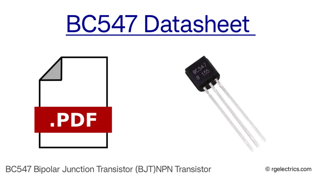 BC547 NPN bipolar junction transistor (BJT) Datasheet — RG Electrics