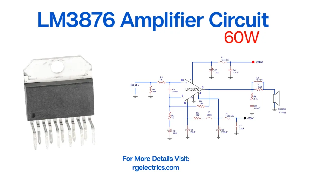 LM3876 60W Audio Amplifier Circuit — RG Electrics