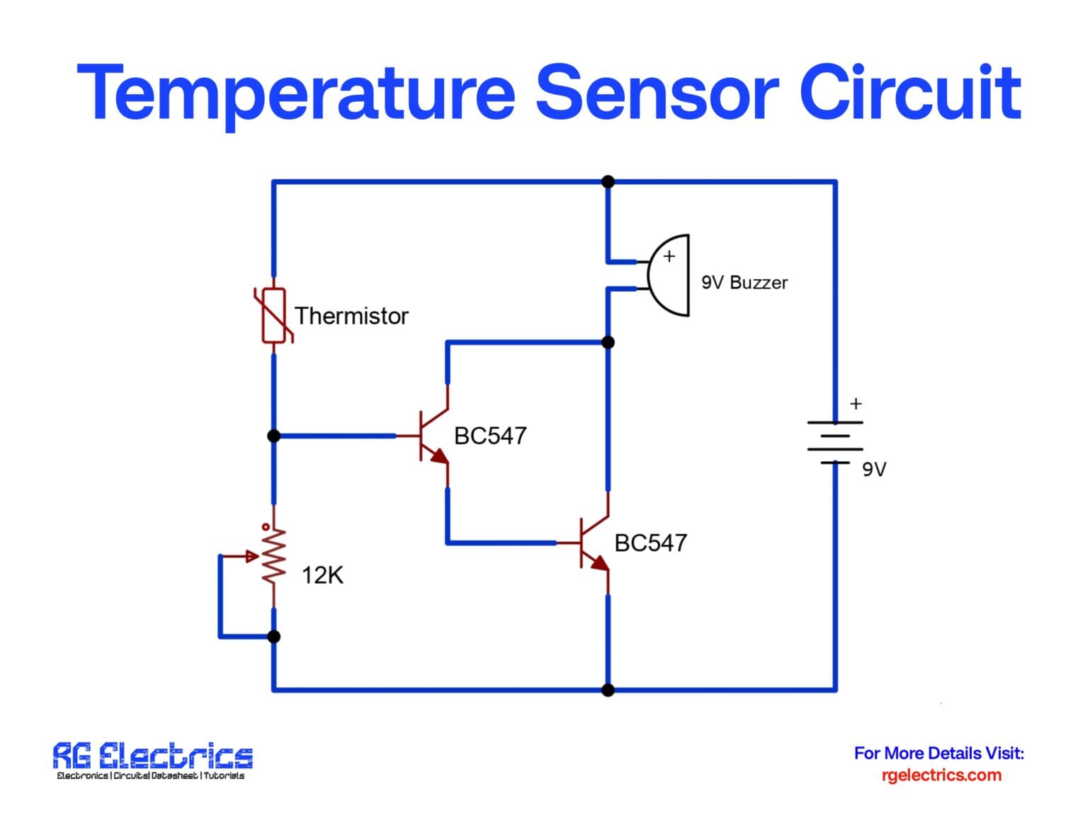 Temperature Sensor Circuit Using BC547 — RG Electrics
