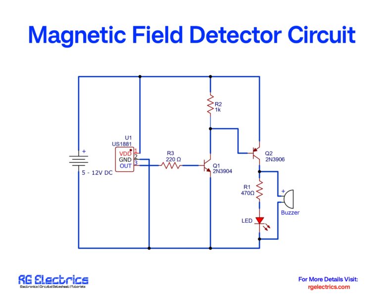 Magnetic Field Detector Circuit : Working, Components & Explanation ...