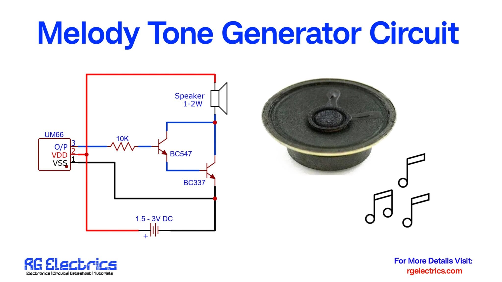 Melody Tone Generator Circuit using UM66 — RG Electrics