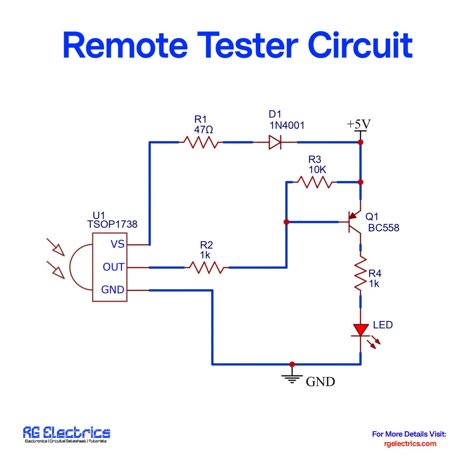 Simple Remote Tester Circuit With TSOP1738 — RG Electrics