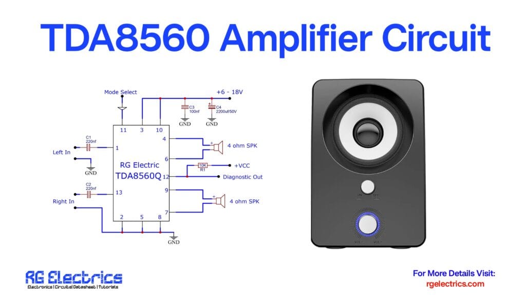 Simple Audio Amplifier Circuit using IRFZ44n — RG Electrics