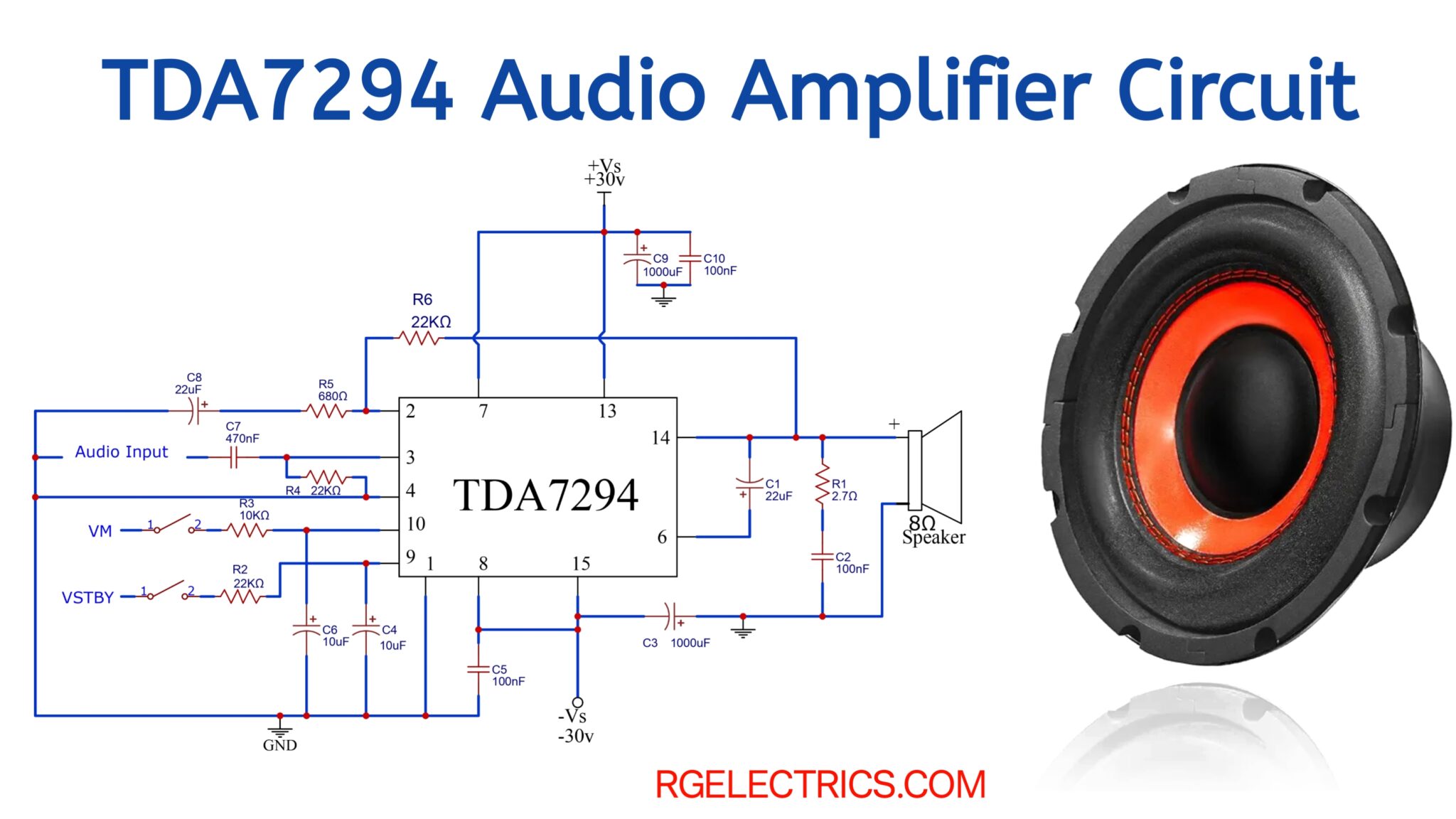 Bluetooth Audio Amplifier Circuit using PAM8403 — RG Electrics