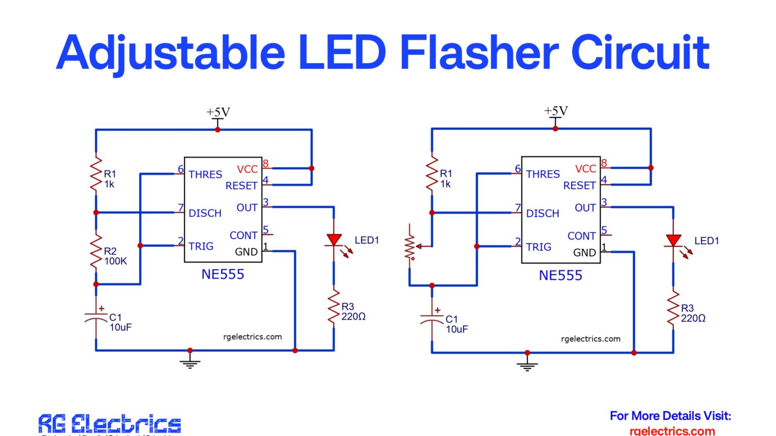 Simple Sequential LED Chaser Circuit using NE555 and BC547 — RG Electrics