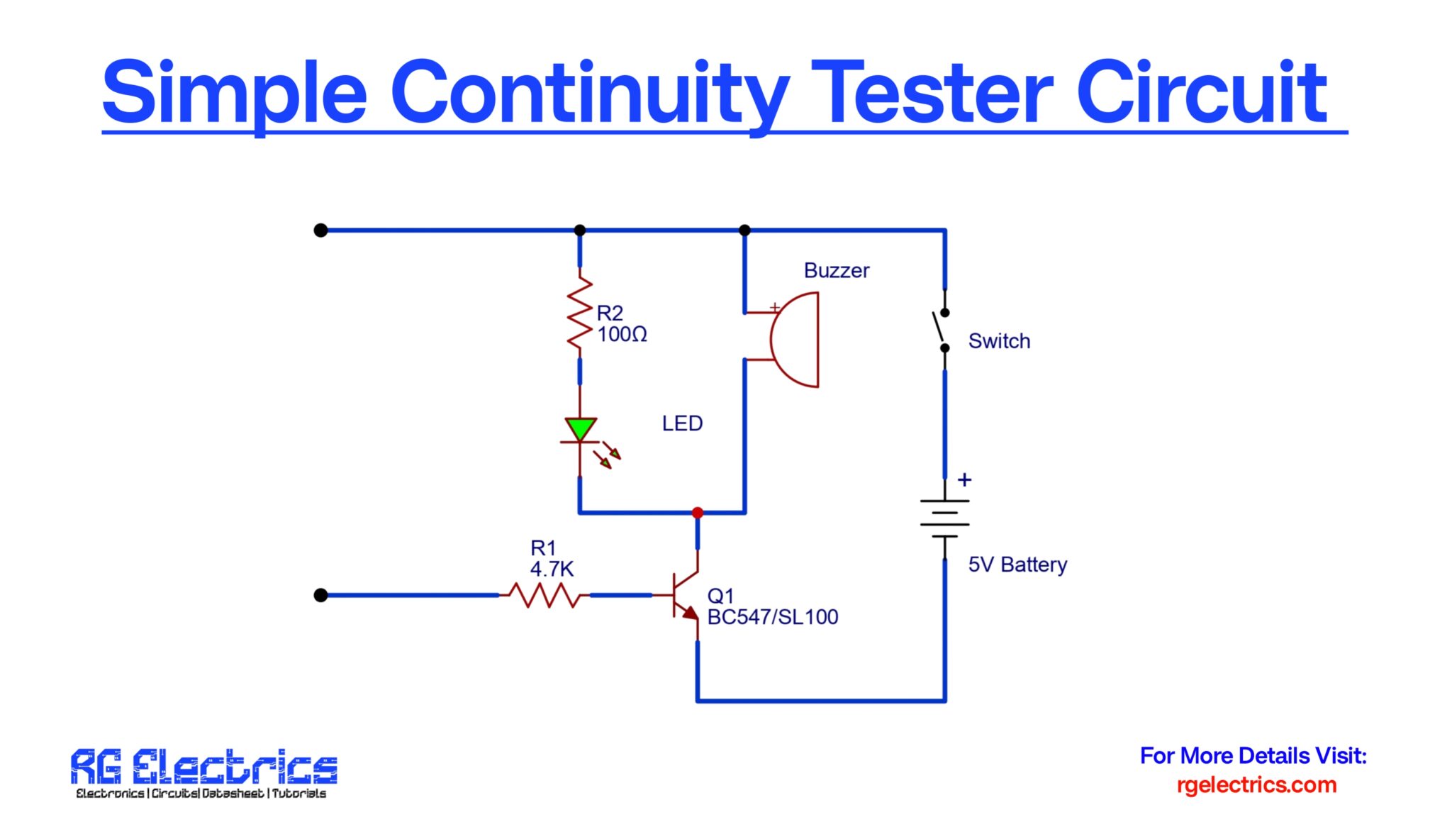 Simple LED Blinking Circuit using NE555 — RG Electrics
