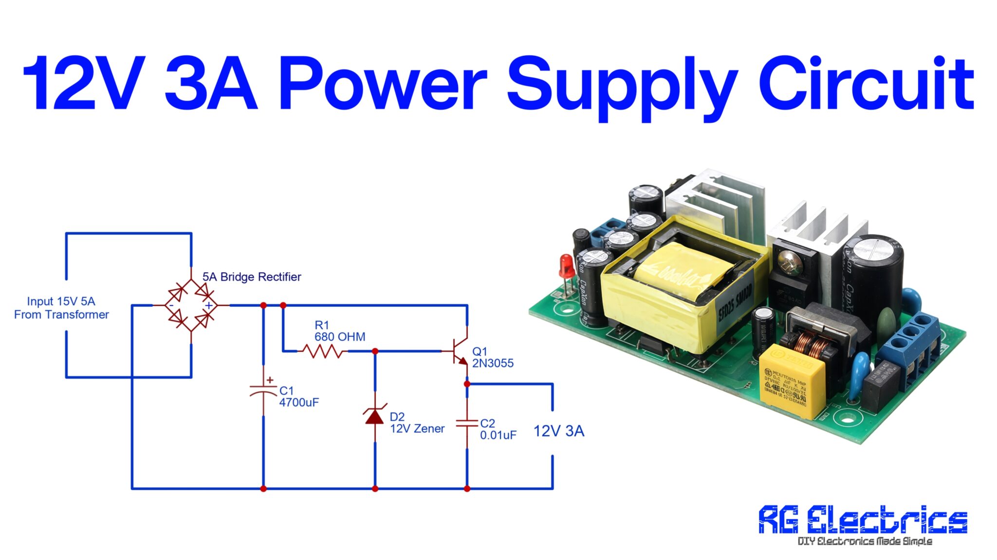 5V 1A Power Supply Circuit using LM7805 — RG Electrics