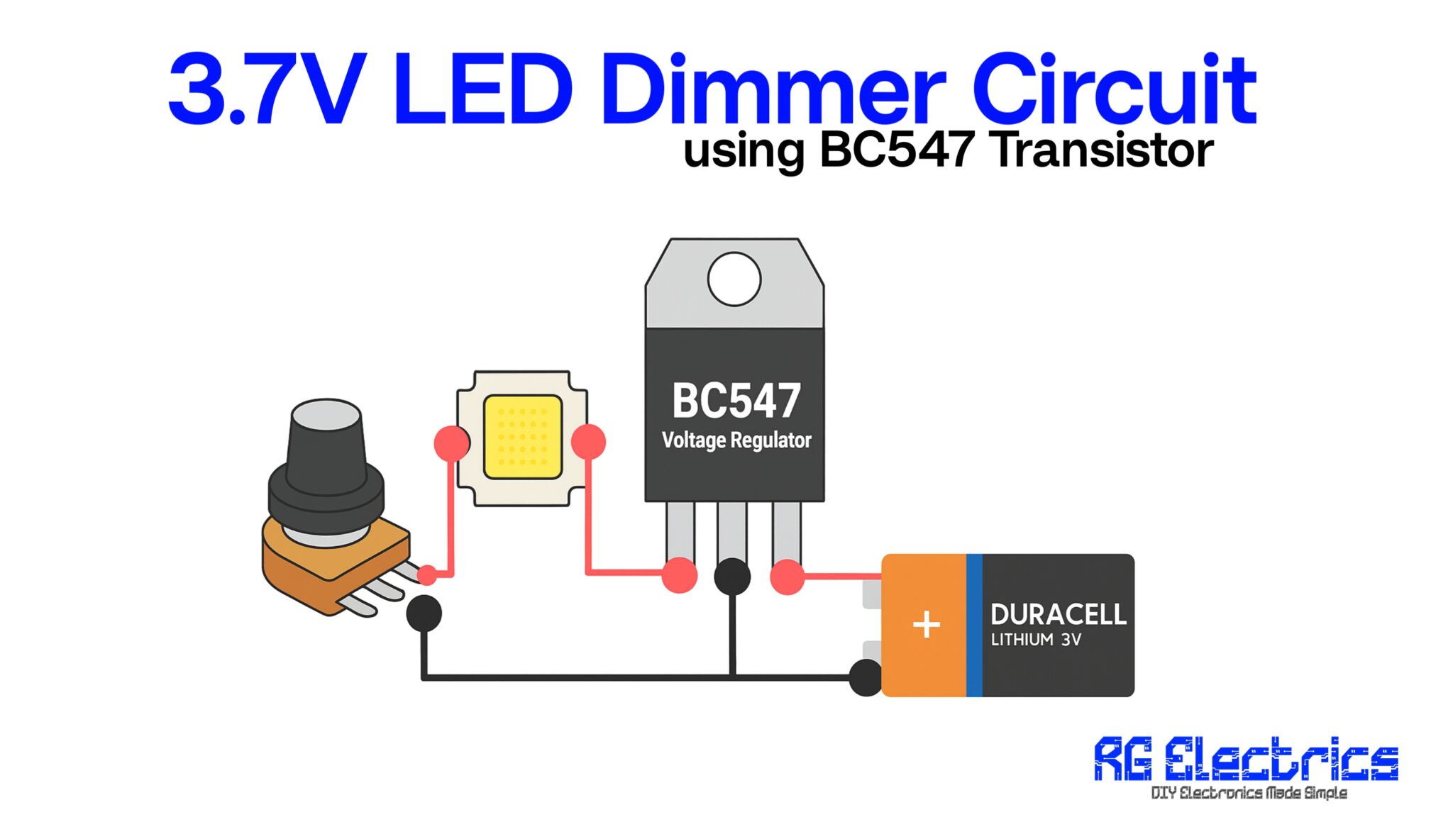 How to Make a 3.7V LED Dimmer Circuit | Adjustable LED Brightness ...
